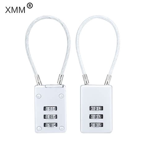 Steel Cable Wire Combination Password Lock Black And Silver Color Available 3 Digits Padlock For