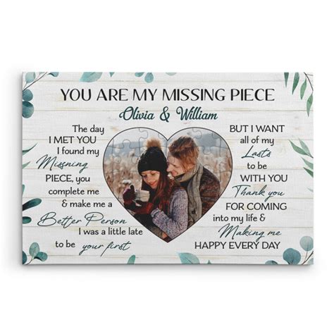 You Are My Missing Piece Custom Photo Canvas Print 365canvas