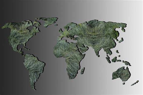 Premium Photo Roughly Outlined World Map With Green Plants Filling