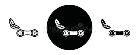 Contact Lens Outline Icon Collection Or Set Contact Lens Thin Vector