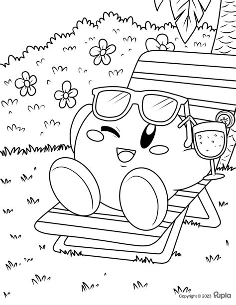 Kirby Sleeping Coloring Page