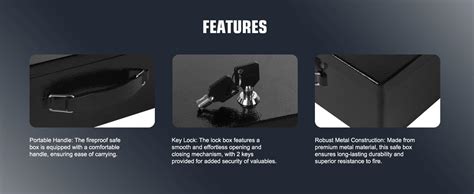 Fireproof Document Box X Large Fire Resistant Safe Box With Key Lock For Home Portable