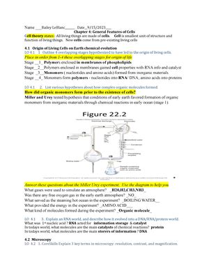 Exam Biology Exam One Notes And Study Guide Dr Hasek Chapter