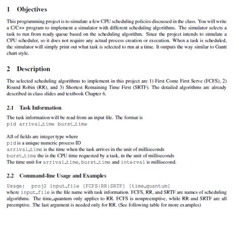 1 Objectives This Programming Project Is To Simulate Chegg