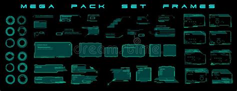 Modern Futuristic Digital Frames For Games Set Of Futuristic Green