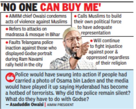 Mim Not Bjp B Team Fights For Poor Asad Hyderabad News Times Of India