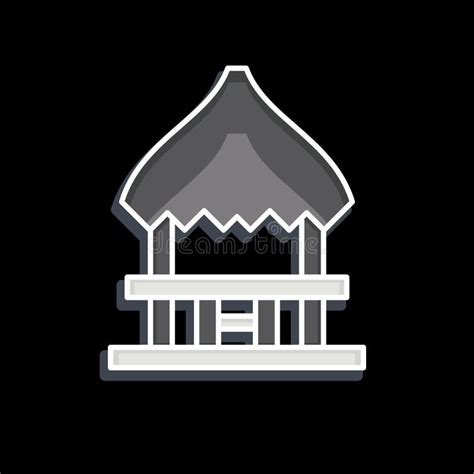 Icon Pavilion Cottage Related To Hawaii Symbol Glossy Style Simple