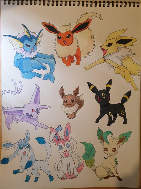 How To Draw Eevee Evolutions