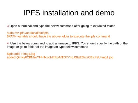 ipfs installation and demo ppt