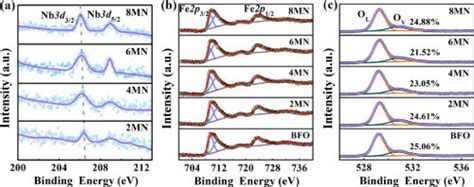 Xps Spectra Of A Nb3d And The Fitted Spectra Of B Fe2p And C O1s