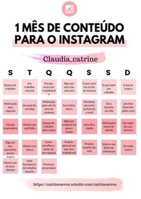 Plano para postagem de 1 mês Dicas de blog Dicas de mídia social