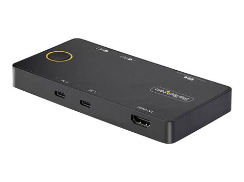 StarTech Com Port USB C KVM Switch Single K Hz HDMI Monitor Dual W Power Delivery Pass