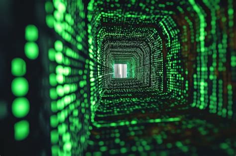 Premium Photo Infinite Tunnel Of Binary Code Representing Matrix Ai