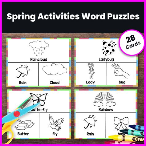 Spring Compound Word Puzzles Printable Compound Word Game And Picture