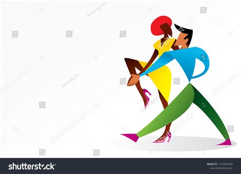 People Dancing Salsa Vector Art Stock Vector Royalty Free 1116409700