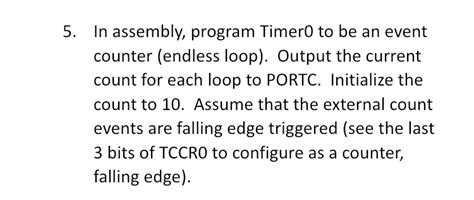 Solved In Assembly Program Timero To Be An Event Counter