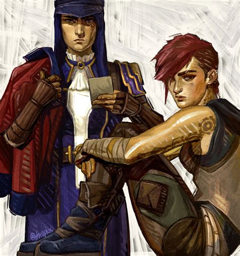 Artstation Caitlyn And Vi Arcane X Leyendecker