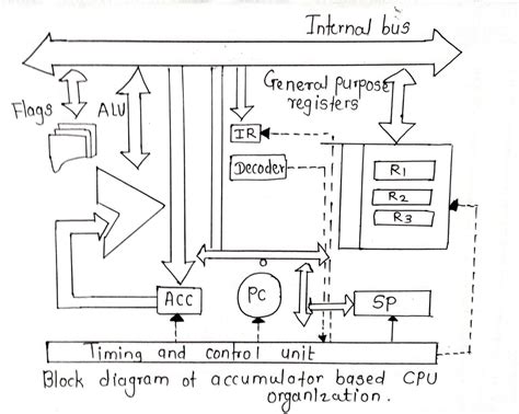 explain an accumulator based central processing unit organization with