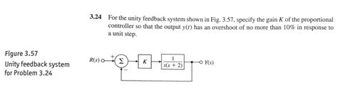 solved 3 24 for the unity feedback system shown in fig 3 57 specify