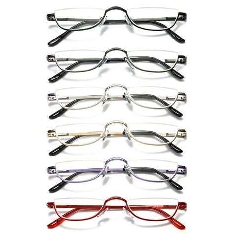 Koosufa Half Metal Moon Reading Glasses 175 Spring Hinge Half Frame