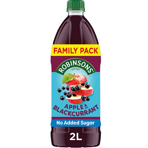 Robinsons Apple and Blackcurrant No Added Sugar Squash 2L | Wilko