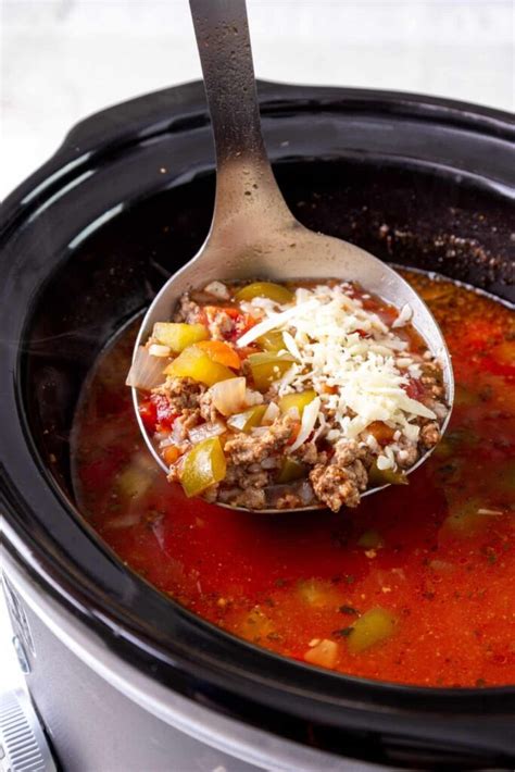 Slow Cooker Stuffed Pepper Soup Baked Bree