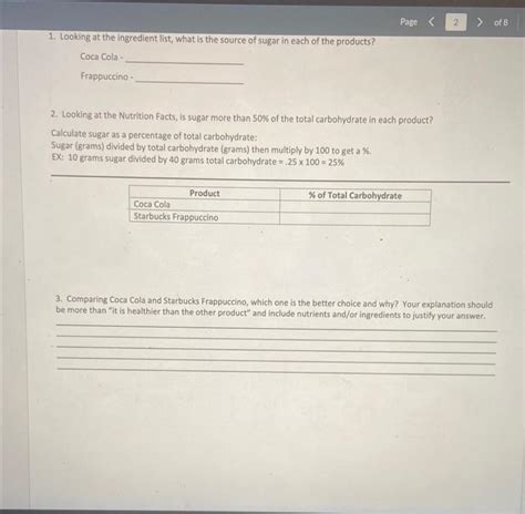 Solved Lab Nutrition Facts Labels Must Be Saved As A Pdf Chegg