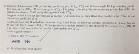 Solved Suppose A Has A Single Rsa Private Key Public Key Chegg Com