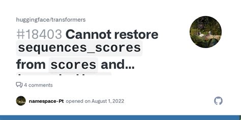 cannot restore `sequences scores` from `scores` and `beam indices