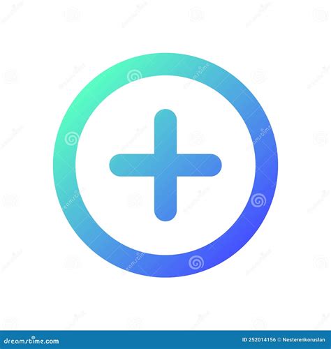 Add Button Pixel Perfect Gradient Linear Ui Icon Stock Illustration Illustration Of Circle