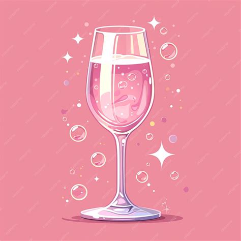 Premium Vector Bubbly Prosecco Glass Celebration Cartoon Illustration