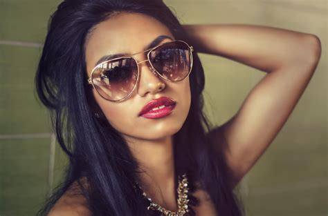 Asian 4k Lipstick Black Hair Sunglasses Model Woman Hd Wallpaper