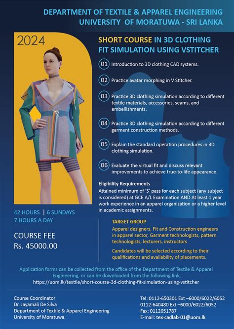 Short Course In D Clothing Fit Simulation Using Vstitcher University