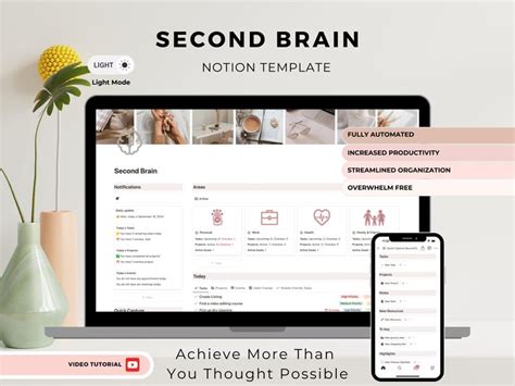 Second Brain Notion Template Life Planner Task And Project Manager
