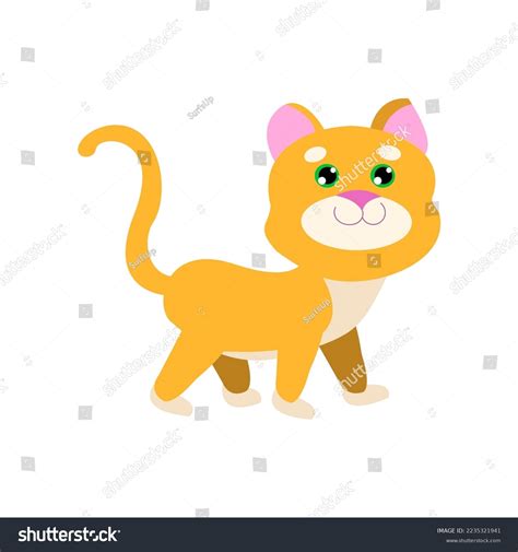 Cat Cartoon Character Walking Vector Illustration Stock Vector Royalty