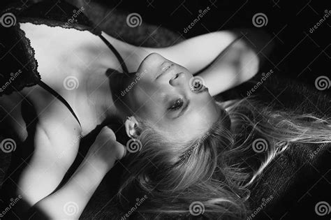 Woman In Shadow Female Model With Shadows On Face Looking Seductive