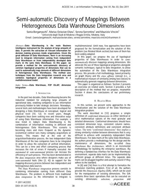 semi automatic discovery of mappings between heterogeneous data warehouse dimensions pdf