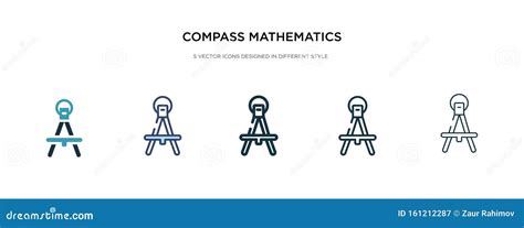 Compass Mathematics Tool For Drawing Circles Icon On White Background