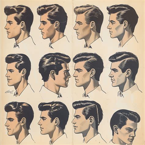 Vintage 1960s Mens Hairstyles Chart 60s Men Hairstyles 50s Mens Hair Handsome Vintage