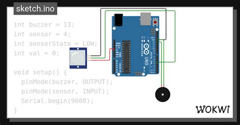 Motion Sensor With Buzzer Wokwi Esp32 Stm32 Arduino Simulator