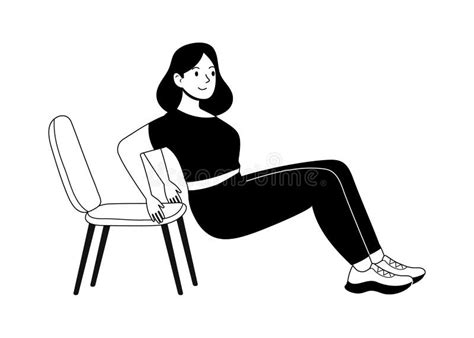 Woman Performing Seated Tricep Dips For Fitness At Home During Daytime