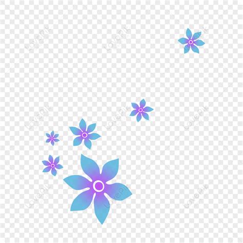 파란색 보라색 꽃 패턴 Png 일러스트 무료 다운로드 Lovepik