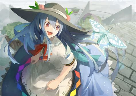Hinanawi Tenshi Touhou Drawn By Fami Yellow Skies Danbooru