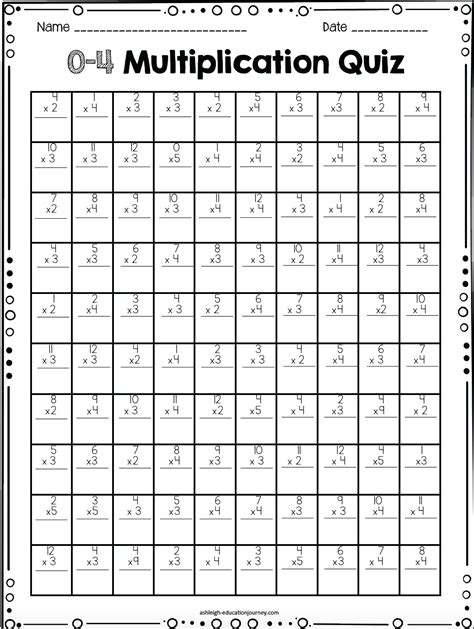Multiplication Facts 0 12 Printable Pdf Free