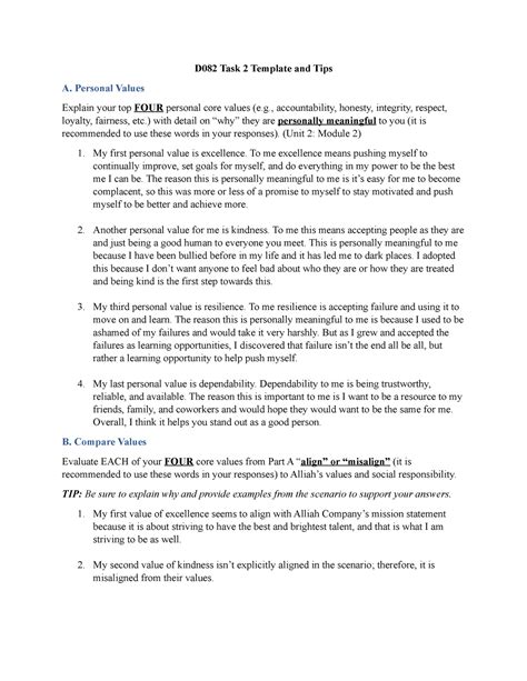 D082 Task 2 D082 Task 2 Passed D082 Task 2 Template And Tips A