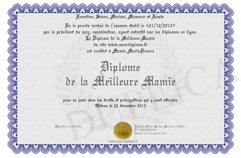 Diplome De La Meilleure Mamie