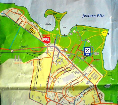 Mapa Borne Sulinowo Półwysep o charakterystycznym kształcie
