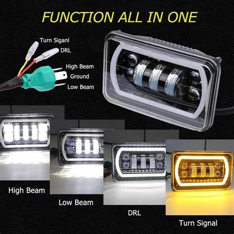 4x6 Inch Led Car Headlight Square Led Head Light Led Sealed Beam 4x6