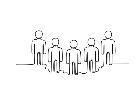 Premium Vector Five Human Population Symbols World Population Day Oneline Drawing