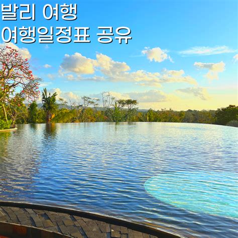 발리 자유 여행코스 추천 9박 11일 일정 여행 계획표 양식 공유 네이버 블로그